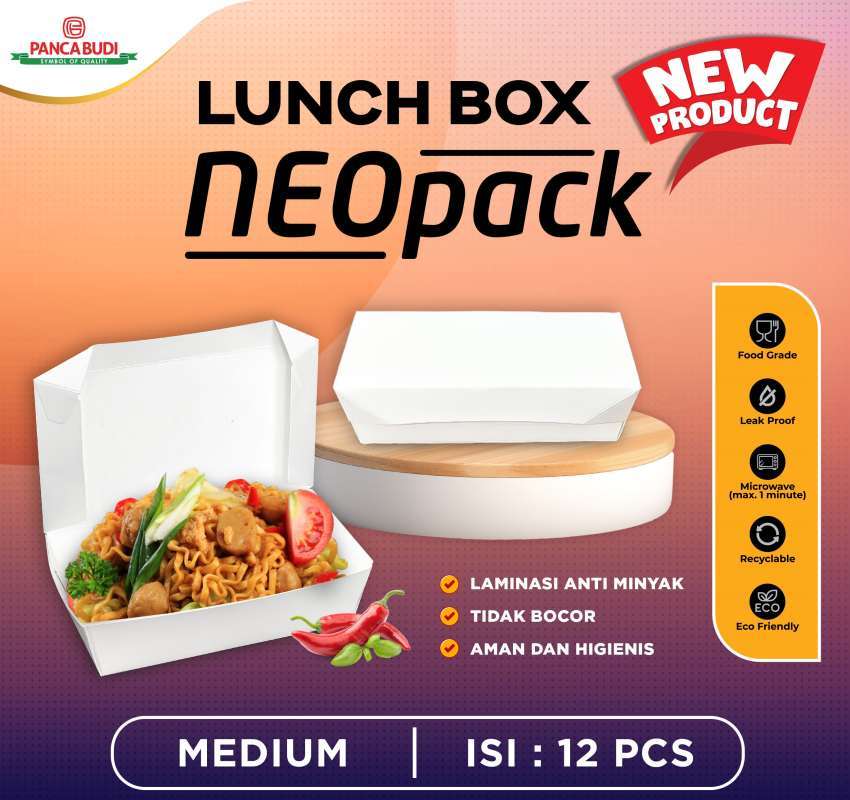 Promo Lunch Box Paper Size M Neopack / Kotak Makan Laminasi / Kemasan ...