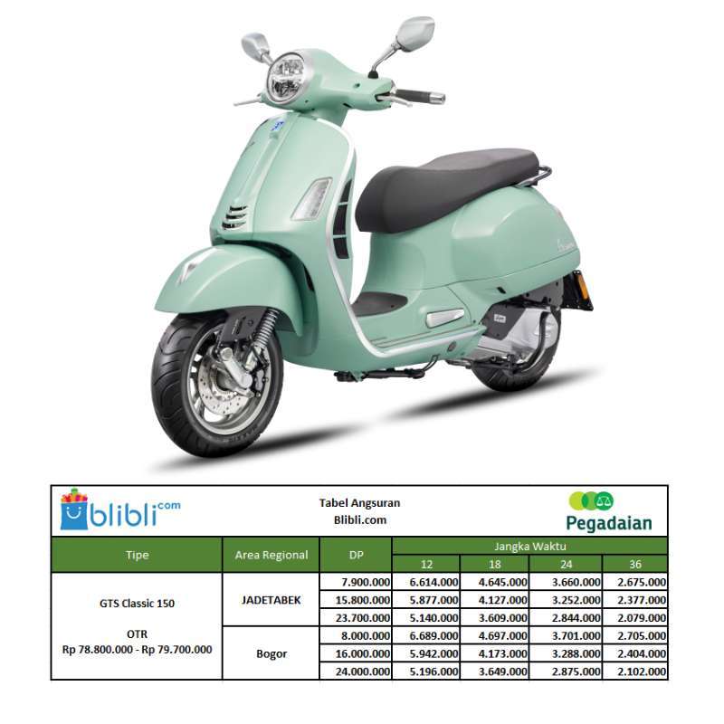 Jual Pegadaian - [dp] Vespa Gts Classic 150 I-get Abs Sepeda Motor [otr Jabodetabek] Di Seller ...
