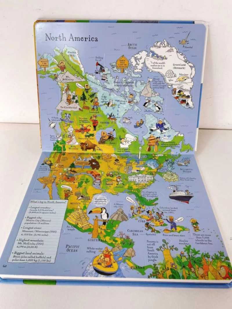 Jual Buku Usborne Lift The Flap Picture Atlas With Giant World Map ...