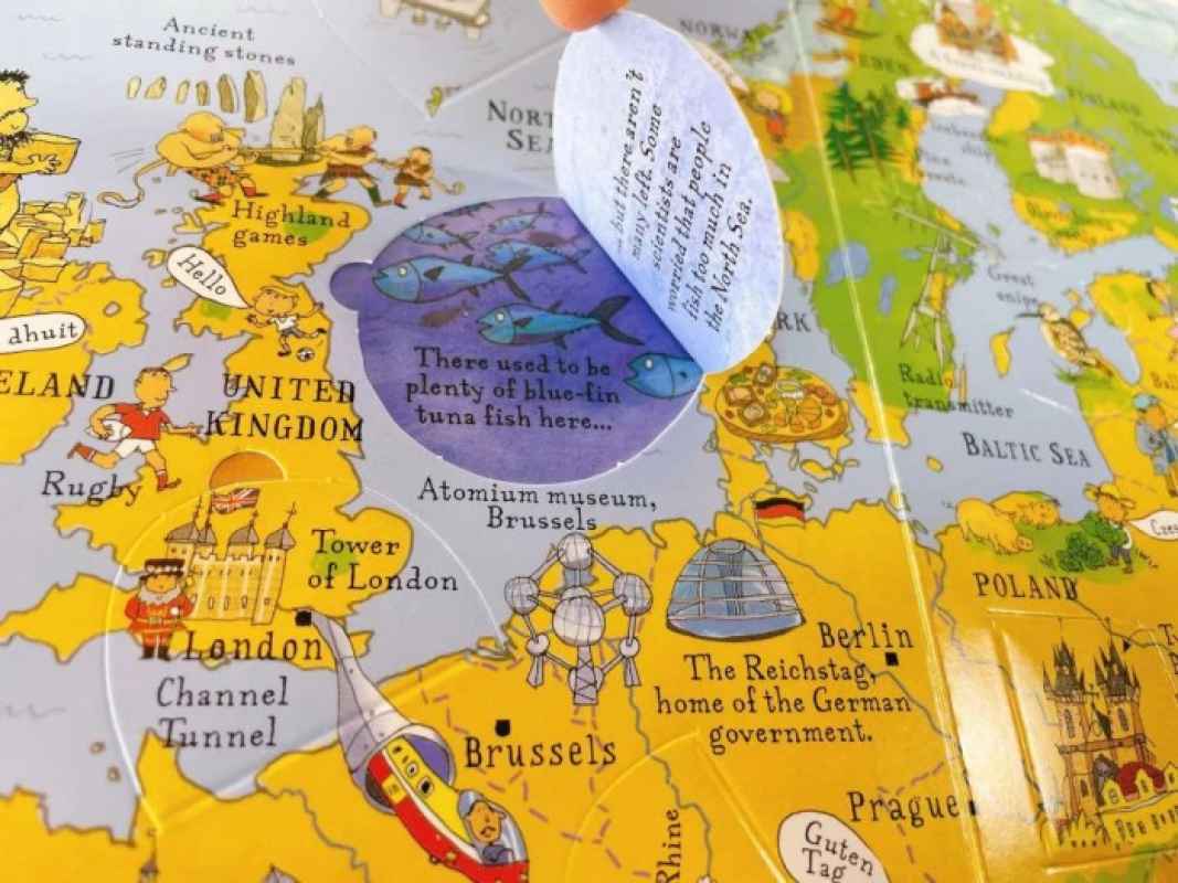 Jual Buku Usborne Lift The Flap Picture Atlas With Giant World Map ...