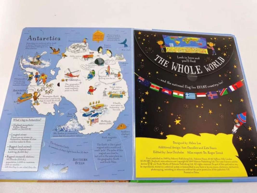 Jual Buku Usborne Lift The Flap Picture Atlas With Giant World Map ...