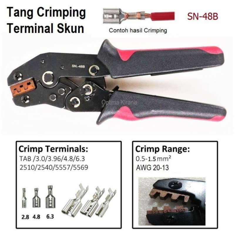 Promo Tang Crimping Crimp Plier Terminal Kabel Skun Gepeng Flat Cable Lugs Diskon 9% Di Seller ...
