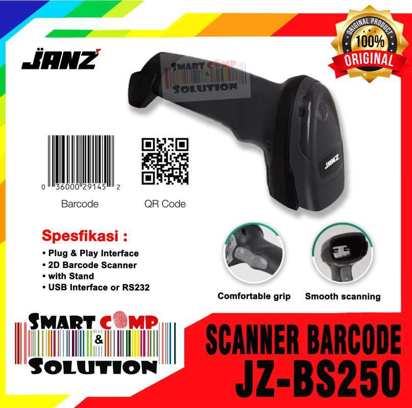 Jual Barcode Scanner Janz Bs250 / Bs-250 Reader 1d 2d Handheld Laser ...