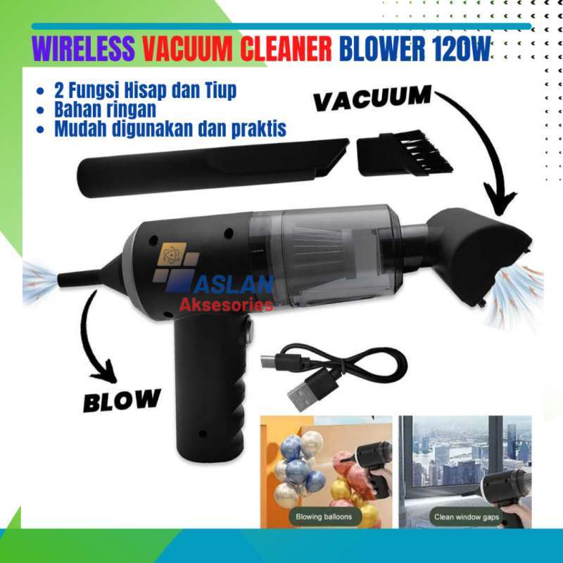 Jual Vakum Mini Wireless Vacuum Cleaner Blower 2 In 1 - Dual Fungsi ...