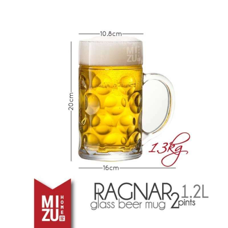 Promo Mizu Ragnar 2pints Beer Mug Gelas Kaca Jumbo Gelas Bir Besar ...
