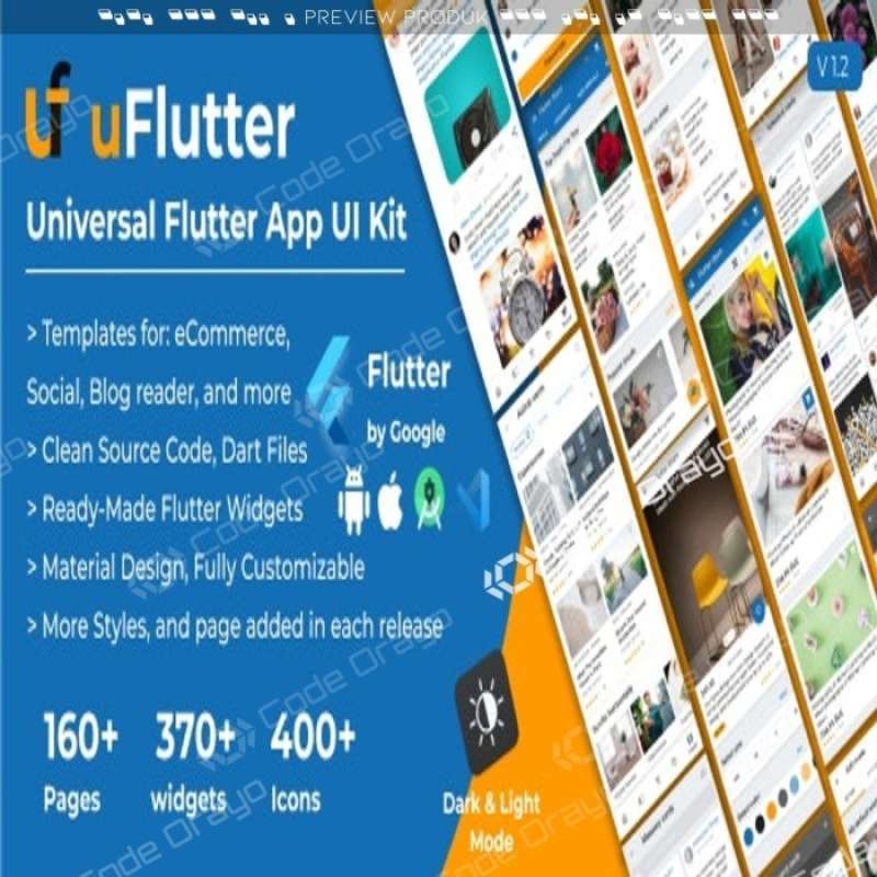 Promo uFlutter Universal Flutter UI Kit Biggest Kit Widgets Templates ...