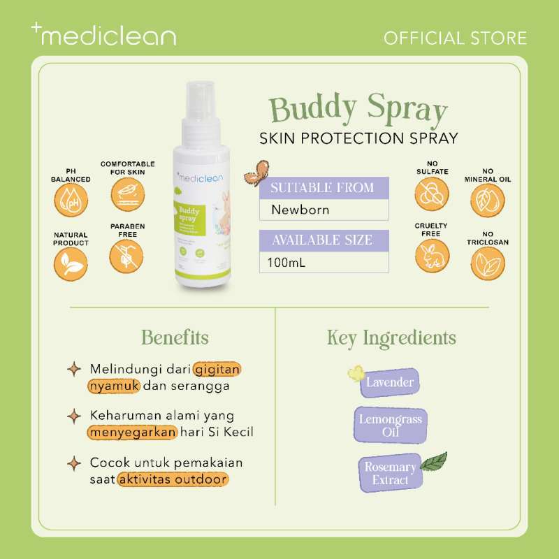 Promo Mediclean Buddy Spray 100ml - Skin Protection Spray Diskon 2% Di ...
