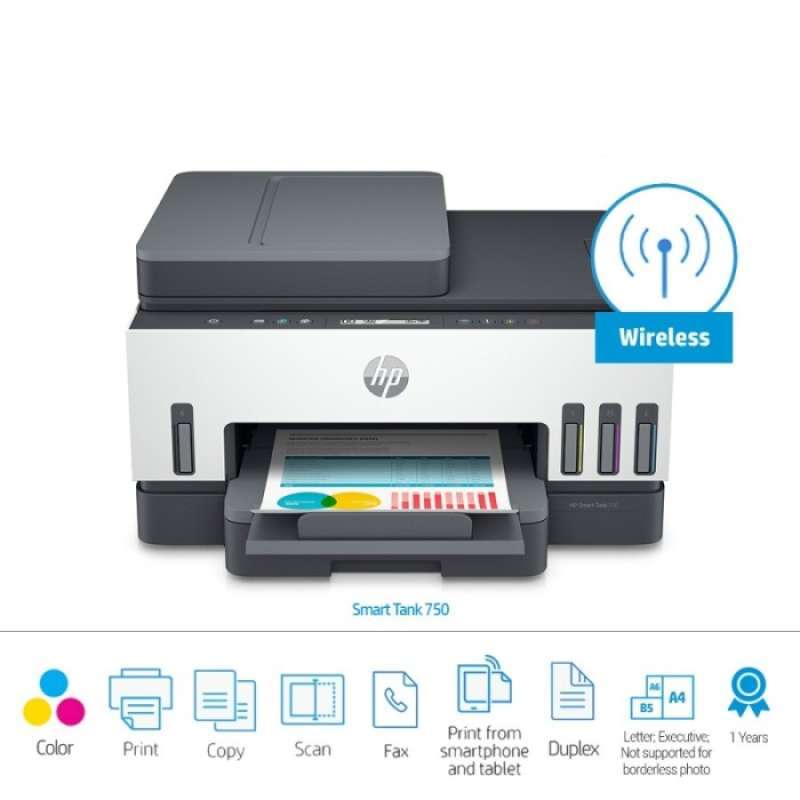 Jual Printer Hp Smart Tank 750 All-in-one Printer/color/print Scan Copy ...