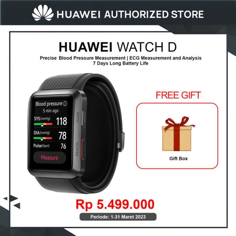 Promo HUAWEI WATCH D SmartWatch | Blood Pressure Monitor | ECG Analysis ...