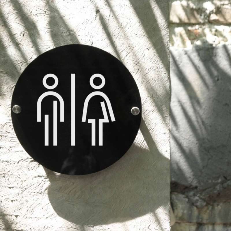 Promo Logo Toilet Umum - Wall Decor Sign Akrilik Hitam Lingkaran 20 Cm ...