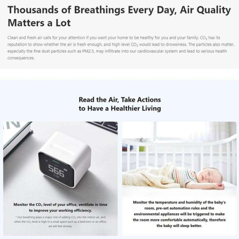 Promo Xiaomi Qingping Air Quality Detector Monitor Lite Pm2.5 Humidity ...