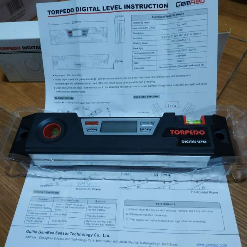 Promo Waterpas Digital Torpedo Digital Level Instruction Diskon 23% Di ...