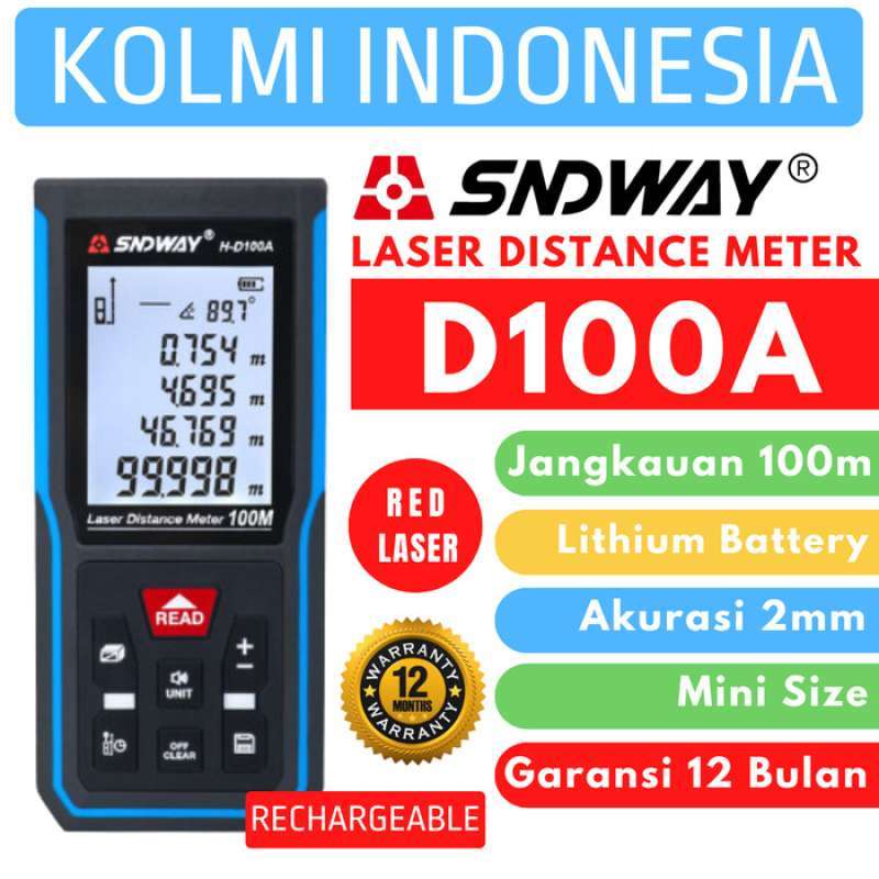 Promo SNDWAY Meteran Laser Digital Distance 100 Meter Rechargeable SW-D100A Diskon 23% di Seller ...