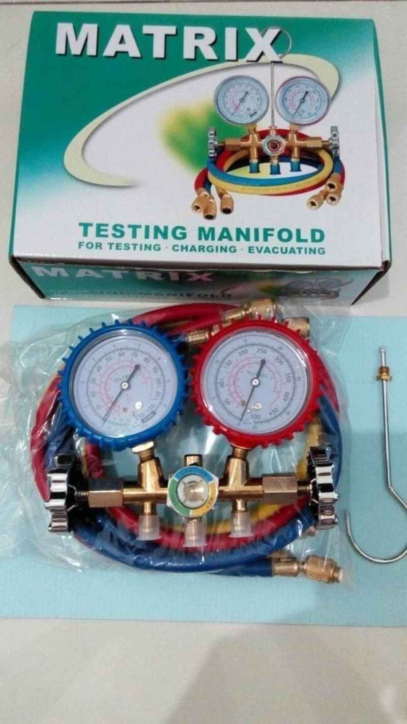 Promo Matrix Testing Manifold. Double Manifold Alat Isi Freon R22 R410 ...
