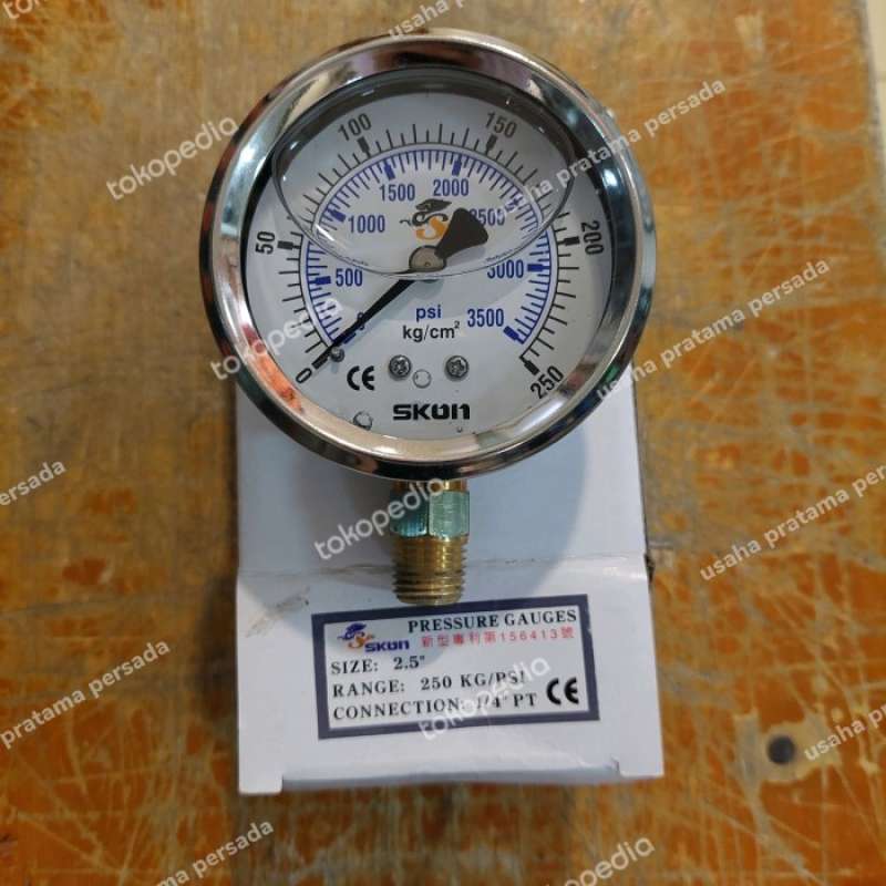 Promo Pressure Gauge Model Raket 2 1/2 (60 mm) x 250 Kg/cm2 SKON Diskon 23% di Seller CV Kinesia ...