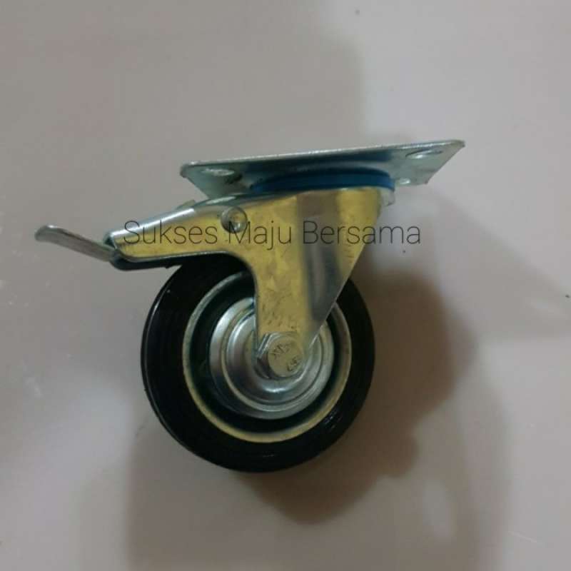 Promo Roda Troli Karet 3 inch Rem Diskon 23% di Seller CV Kinesia ...