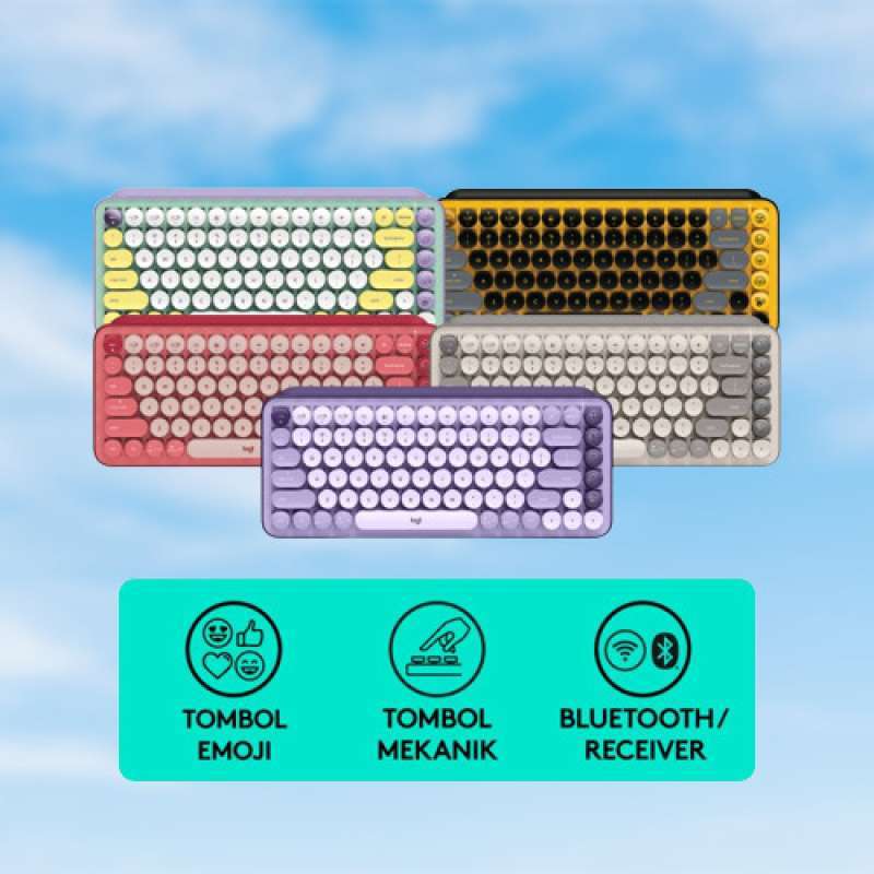 Promo Logitech POP Keys Keyboard Wireless Mechanical Typing And Emoji ...