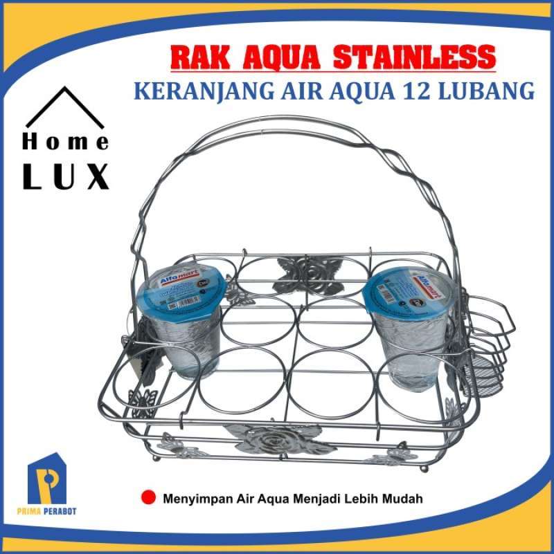 Promo Rak Aqua Stainless 12 Lubang (3 x 4) | Keranjang Air Aqua Gelas ...
