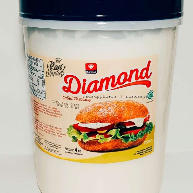 Promo Diamond Mayonnaise Reguler kemasan 4kg, Best Local Product, Halal ...
