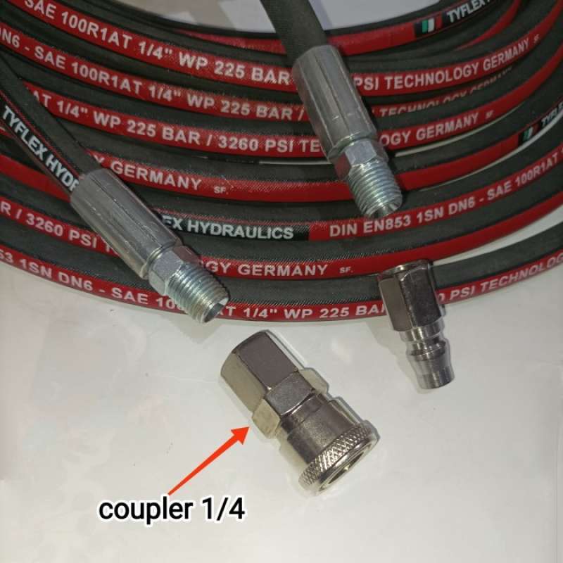 Jual Selang Angin Kompresor Selang Serat Kawat Baja 1/4 Inch 225 Bar ...