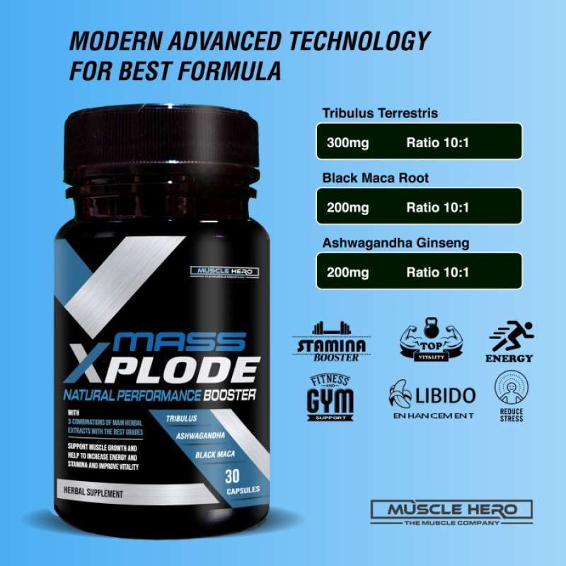 Promo Mass Xplode Herbal Supplement Tribulus & Black Maca Root ...