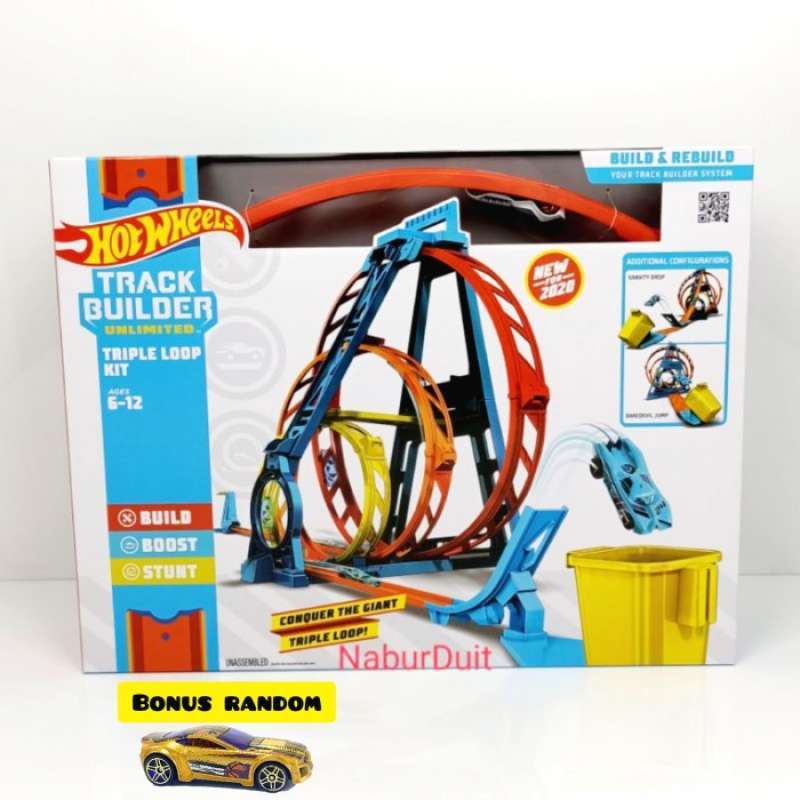 Promo Hot Wheels Track Builder Triple Loop Kit Original Mattel ...
