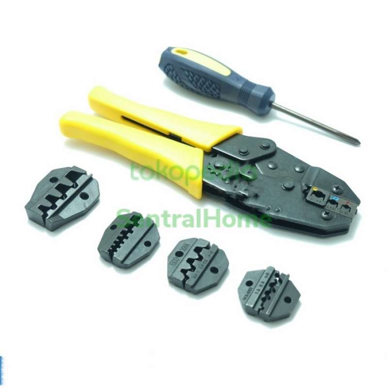 Promo (COD) SH Tang Crimping Skun 5 In 1 Ratchet Set RRT + Screwdriver ...
