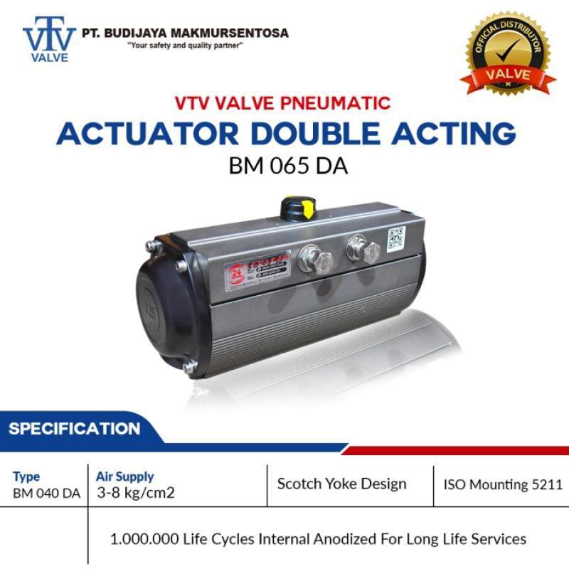 Promo Vtv Pneumatic Actuator Double Acting Series Bm 065 Da Diskon 23% Di Seller Dekoransa Shop ...