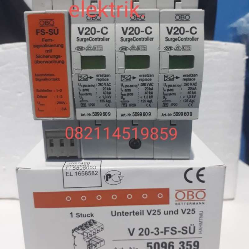 Promo Surge Arrester Obo V20-c 3phase +fs-su Diskon 24% Di Seller ...