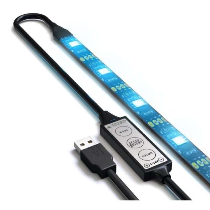 Jual Lampu LED Strip RGB SMD 5050 100 cm with Controller USB 5V - L5 ...