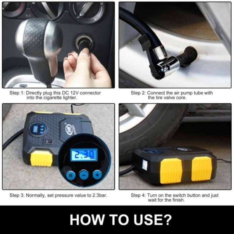 Promo Pompa angin Kompresor ban digital motor dan mobil 150 psi Diskon ...