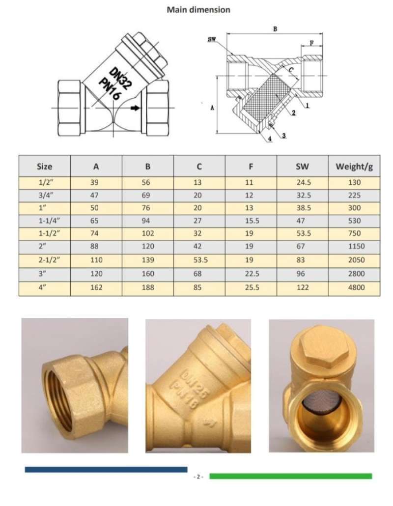 Promo BRASS Y STRAINER 1/2 INCH DN15 PN16 Diskon 23% di Seller Gamora ...