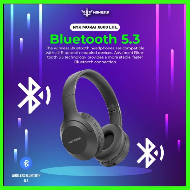 Jual NYK Nemesis X800 / X 800 Lite MORAI Bluetooth Gaming Headphone w ...