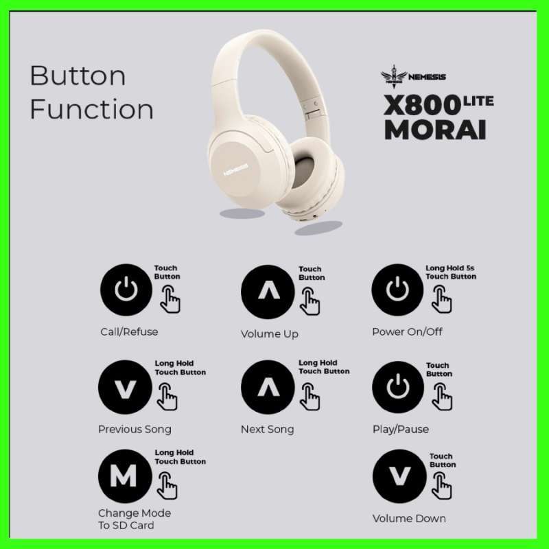 Jual NYK Nemesis X800 / X 800 Lite MORAI Bluetooth Gaming Headphone w ...