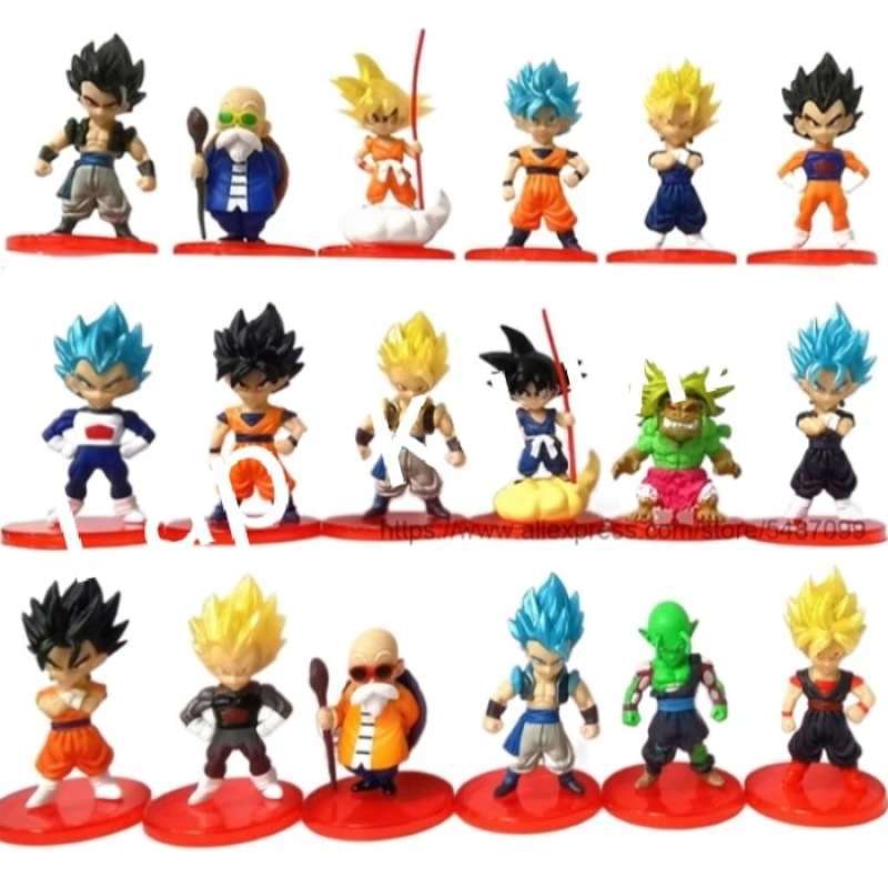 Promo Figure Dragon Ball Saiyan Chibi Set Isi 18/mainan Topper Diskon ...