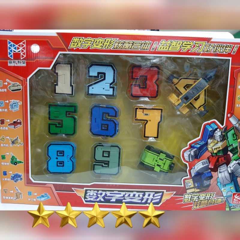 Promo BLOK BONGKAR PASANG ROBOT ANGKA EMCO MORPHERS MEGABOTS 0-9 ...