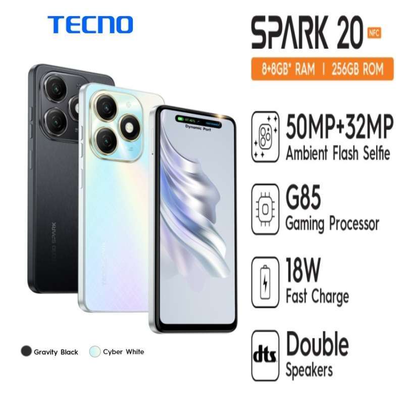 Promo Tecno Spark 20 Nfc – 8/256gb Garansi Resmi Diskon 11% Di Seller Skc Store - Skc Cnc ...