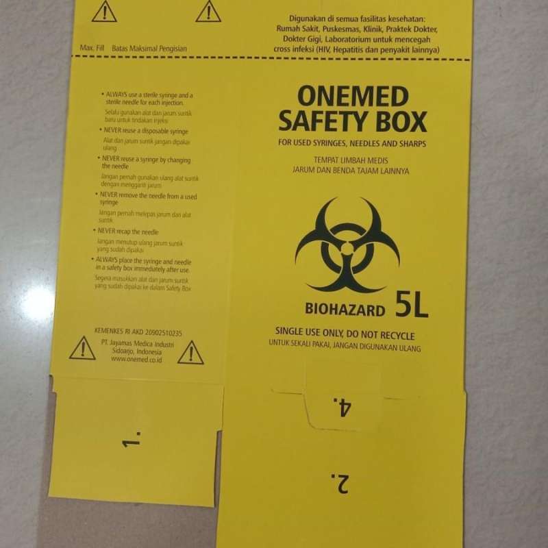 Jual Safety Box 5 Liter / Biohazard / Tempat Sampah Limbah Tajam Medis Di Seller V-medica ...