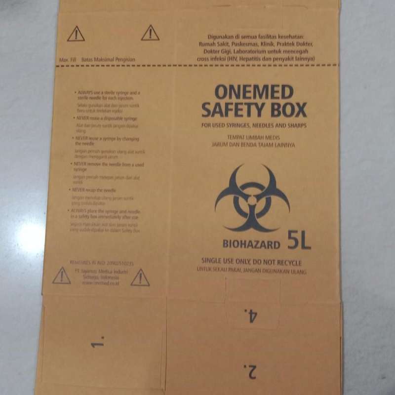 Jual Safety Box 5 Liter / Biohazard / Tempat Sampah Limbah Tajam Medis Di Seller V-medica ...