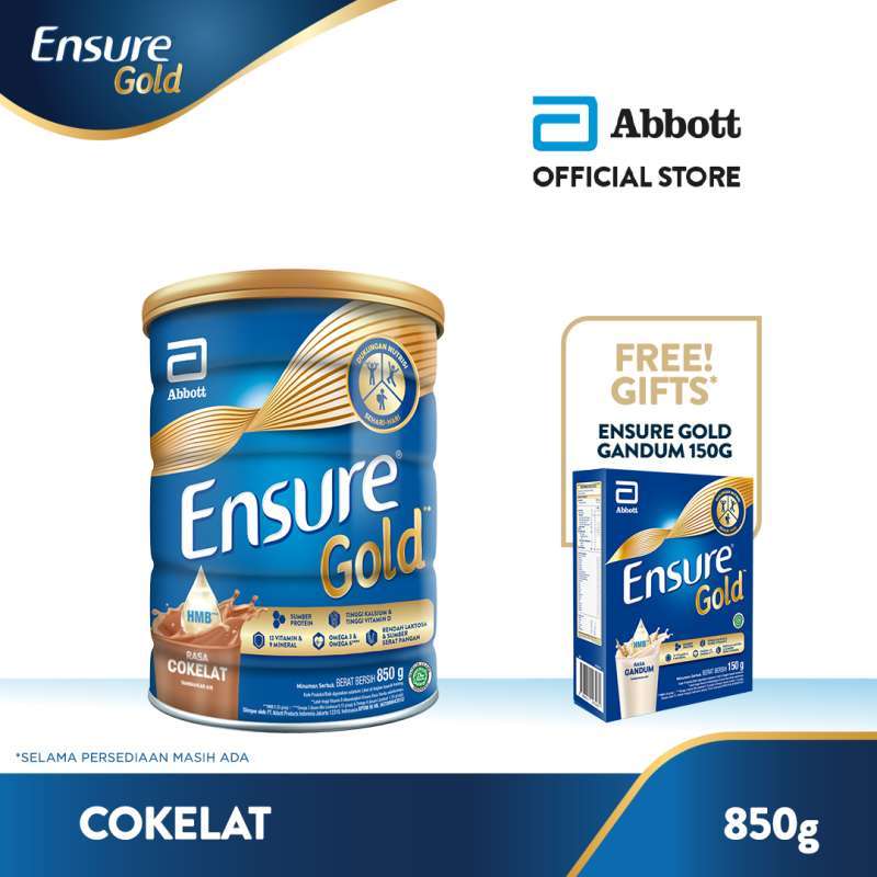 Jual Ensure Gold Hmb Cokelat 850 G - Nutrisi Dewasa Rendah Laktosa - Free Gift Di Seller Abbott ...