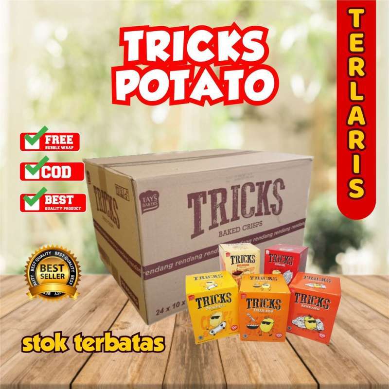 Jual Tricks Potato 1 Dus Isi 24 Box Baked Crisps Rasa Kimchi Original Bbq - Biskuit Kentang ...