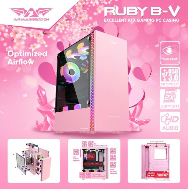 Jual Casing Gaming Armaggeddon Ruby B-v Casing Pc Gaming Atx Di Seller Ptsolid - Jelambar Baru ...