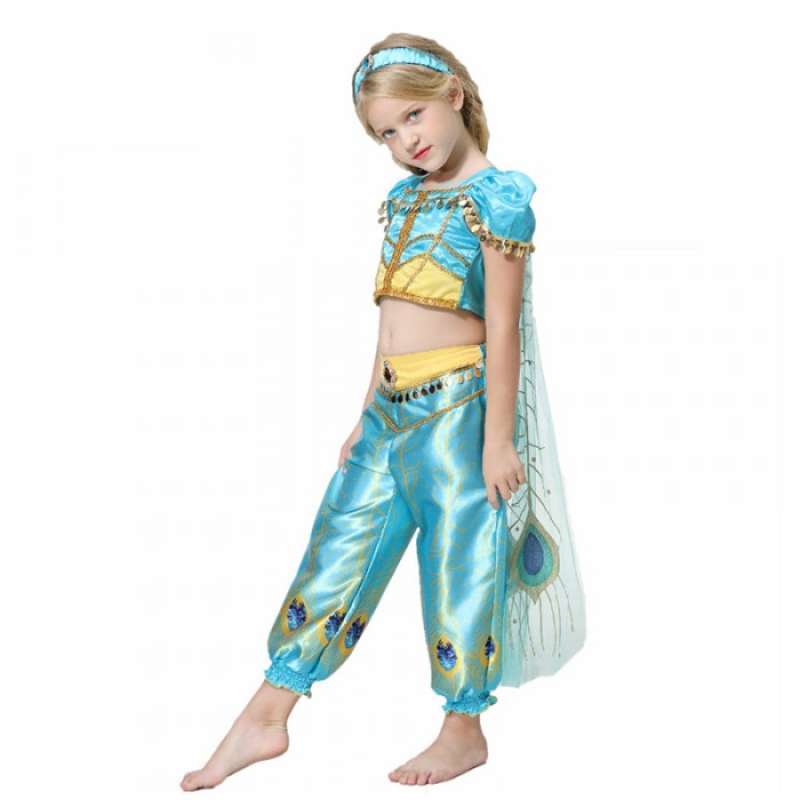 Jual Set Princess Jasmine Peacock Arab Kostum Aladdin Merak Cosplay ...