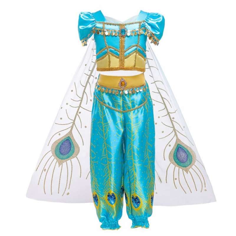 Jual Set Princess Jasmine Peacock Arab Kostum Aladdin Merak Cosplay ...