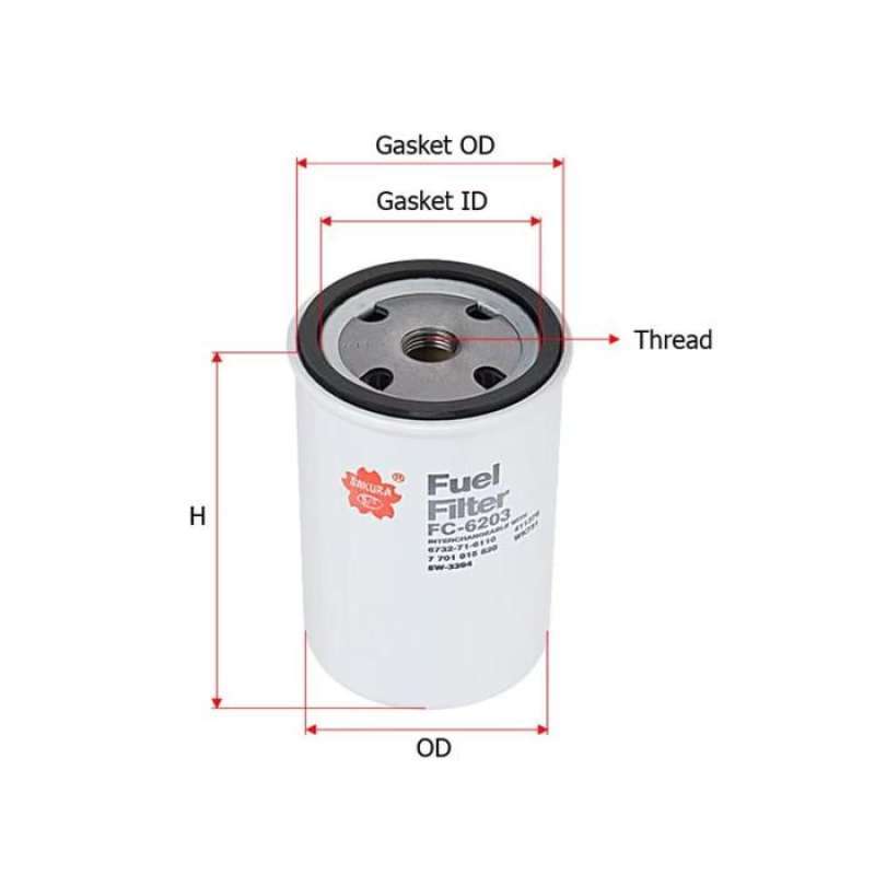 Jual Sakura Fuel Filter Solar Fc-6203 Generator Genset Deutz Volvo Cummins Di Seller Semesta ...