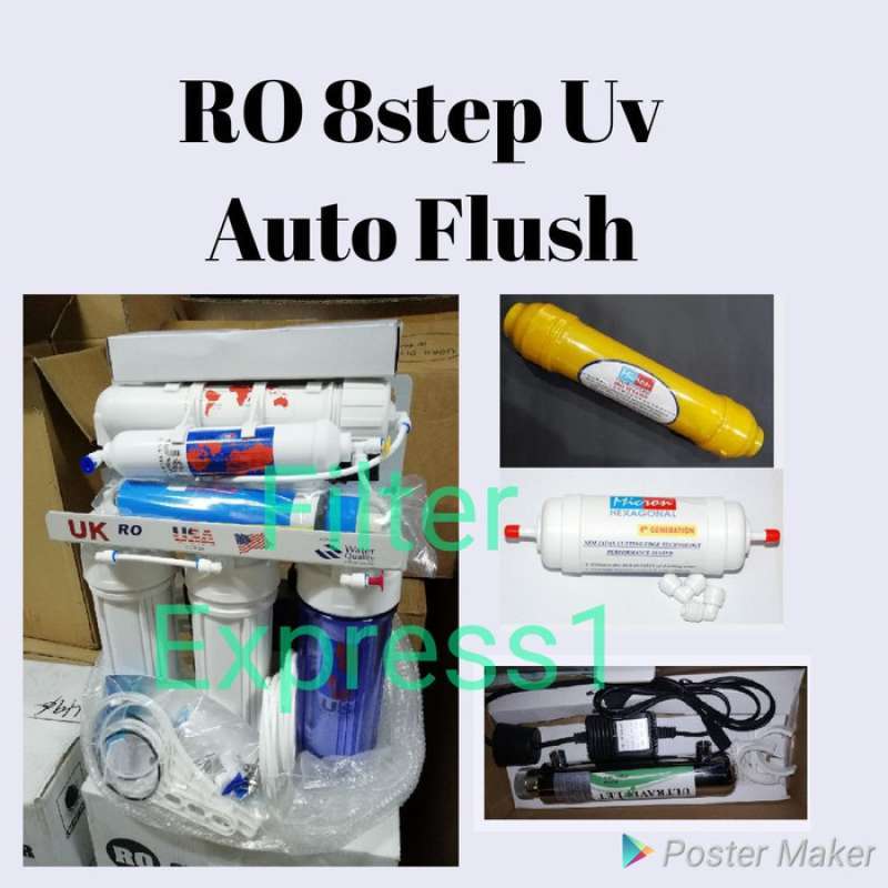 Promo MESIN RO 8 STEP 100 GPD + UV AUTO FLUSH REVERSE OSMOSIS Diskon 23% di Seller Kartizy Store ...
