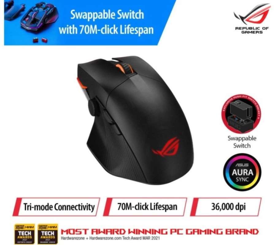 Promo Asus Rog Chakram X Wireless Rgb Programable Gaming Mouse 36.000 Dpi Diskon 23% Di Seller ...