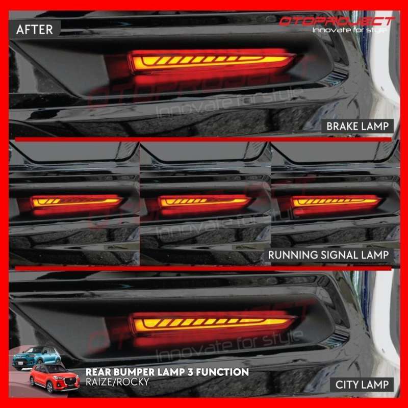 Jual LED Bumper Lamp Rear Raize Rocky 3 Function Otoproject di Seller ...