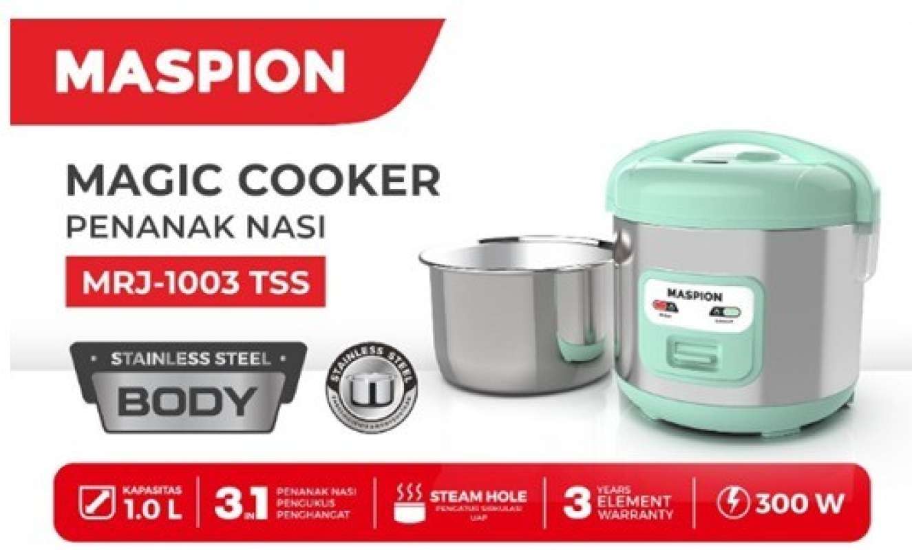 Promo MRJ 1003 TSS Magic Com Mini 1 Liter Stainless Diskon 23% di ...