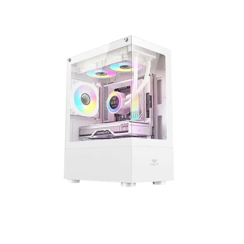 Jual Aula MG10 SPIDER Casing PC Gaming MATX free 3Fan RGB - PUTIH di ...